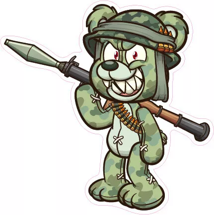 Kira Sticker With Evil Teddy Bear Camo Bazooka Window Decal Multiple ...