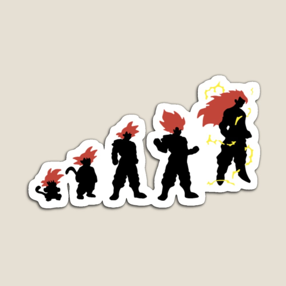 Kira Sticker With Evolution Of Dragon Ball Z Saiyan Goku Decorative ...