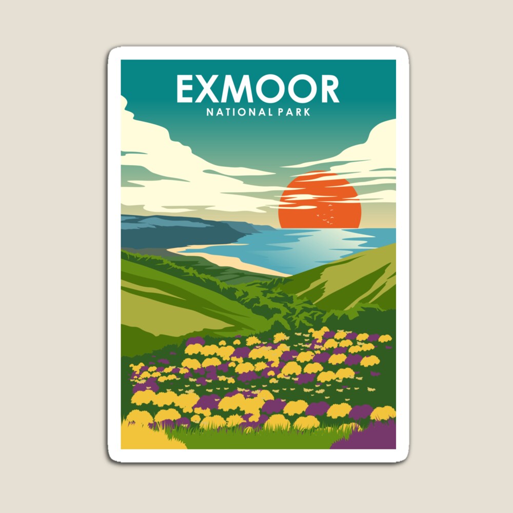 Kira Sticker With Exmoor National Park Vintage Minimal Retro Travel ...