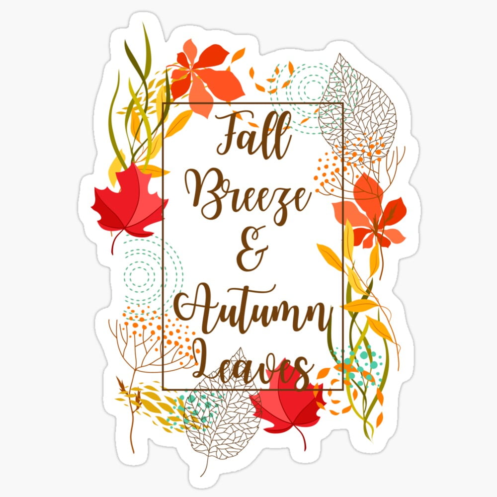 Kira Sticker With Fall Breeze And Autumn Leaves Glossy Decorative ...