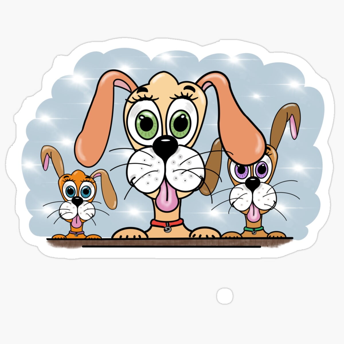 Kira Sticker - Family Of Curious Dogs Sticker, Funny Waterproof Decal ...