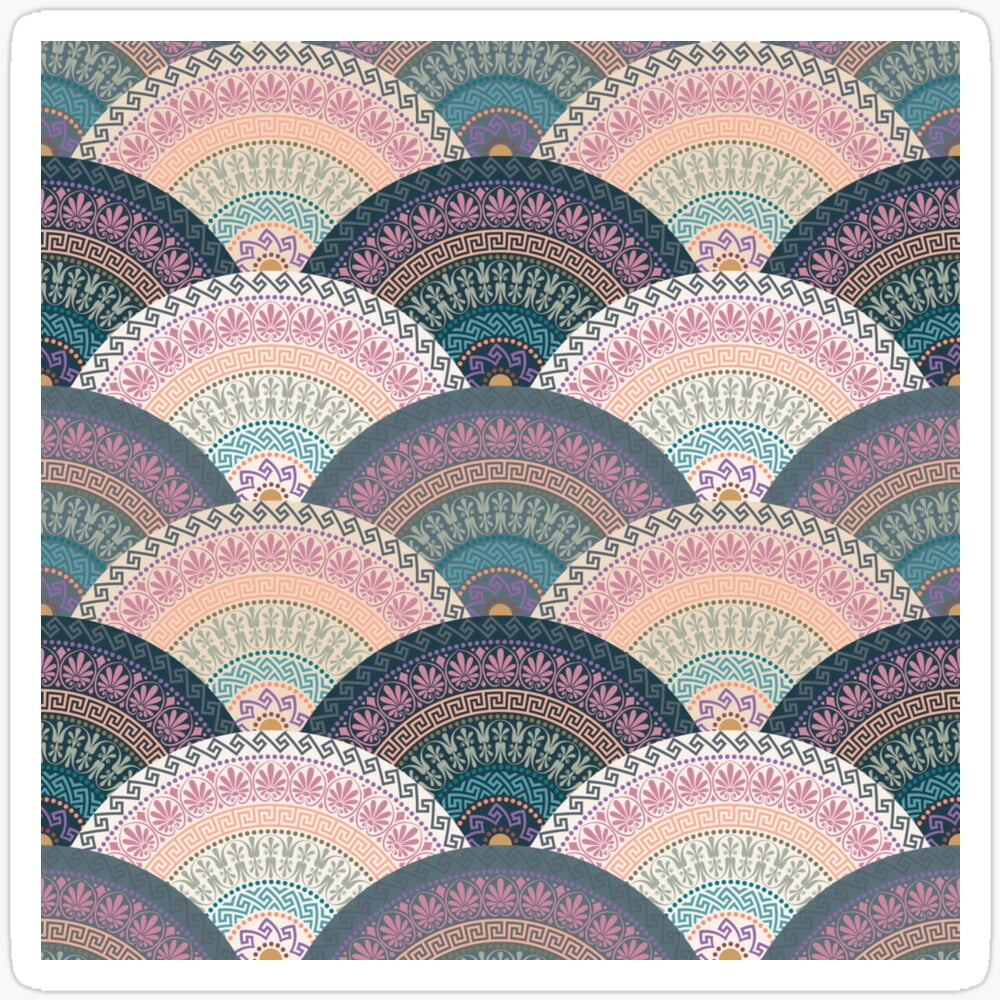 Kira Sticker Fan Greek Patterns, Meander - Perfect Birthday Gift For ...