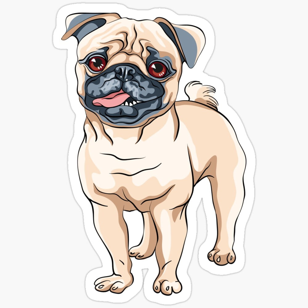 Kira Sticker Fawn Pug Dog - Perfect Birthday Gift For Everyone ...
