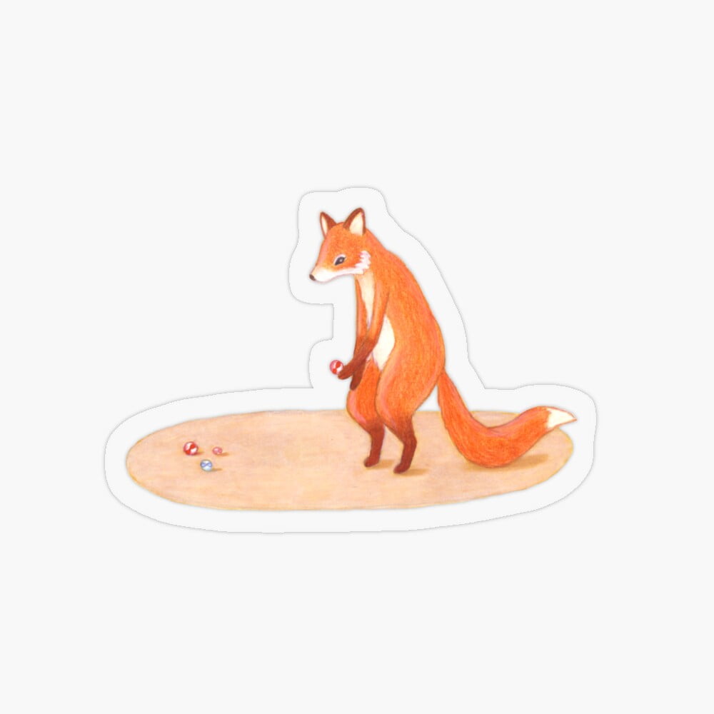 Kira Sticker Felix The Frolicking Fox Plays With His Marbles - Perfect ...