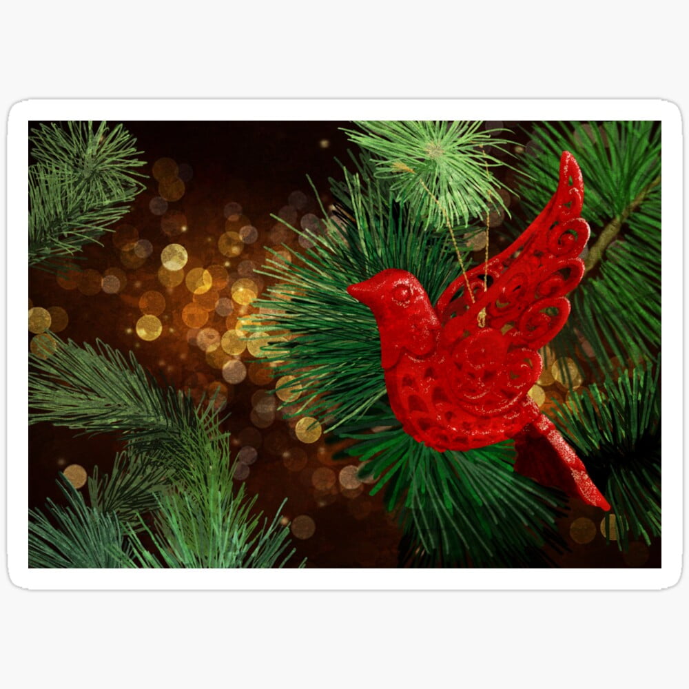 Kira Sticker - Festive Dove - Phone Stickers, Waterproof Decals Water ...