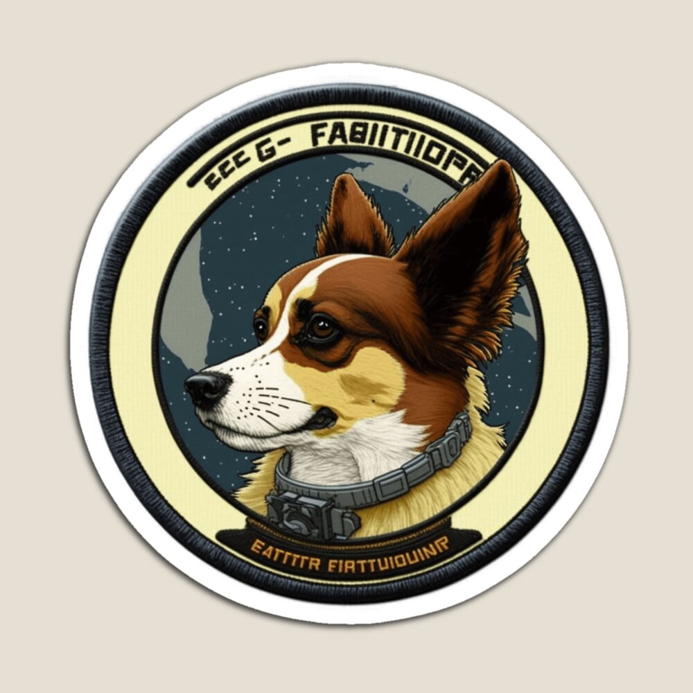 Kira Sticker With Fighter Squadron Patch Dog Circular Sticker ...