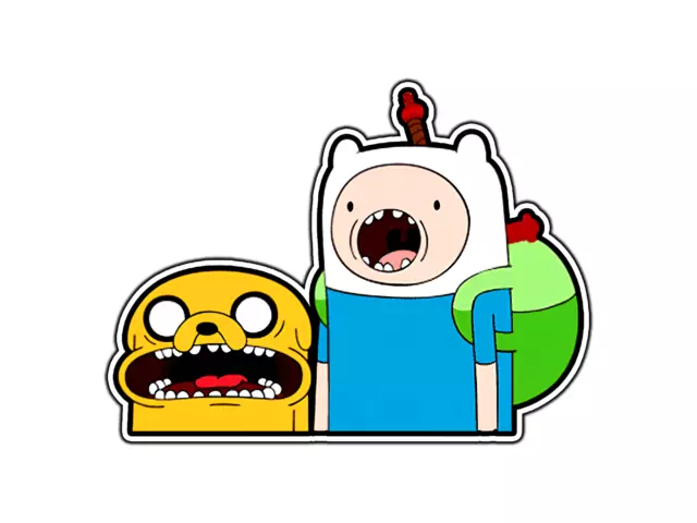 Kira Sticker With Finn The Human Jake The Dog Shock Peeker Decorative ...