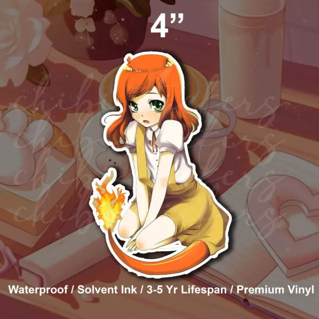 Kira Sticker With Fire Pokemon Charmander Charizard Anime Girl Car ...