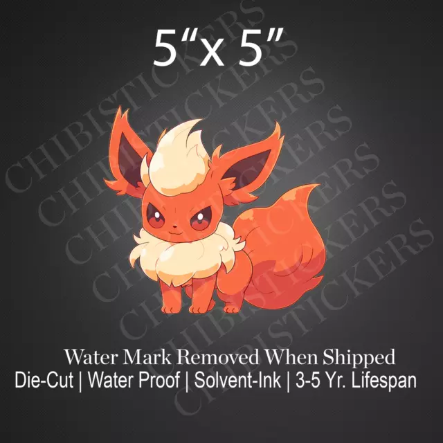 Kira Sticker With Fire Pokemon Eevee Vinyl Waterproof Decal Vaporeon ...