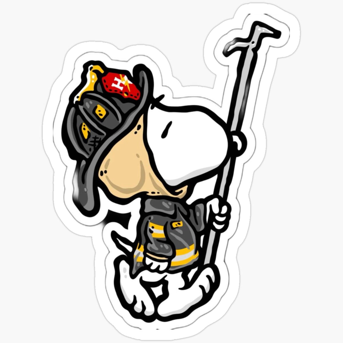 Kira Sticker - Firefighter Dog Sticker, Funny Waterproof Decal For Pet ...