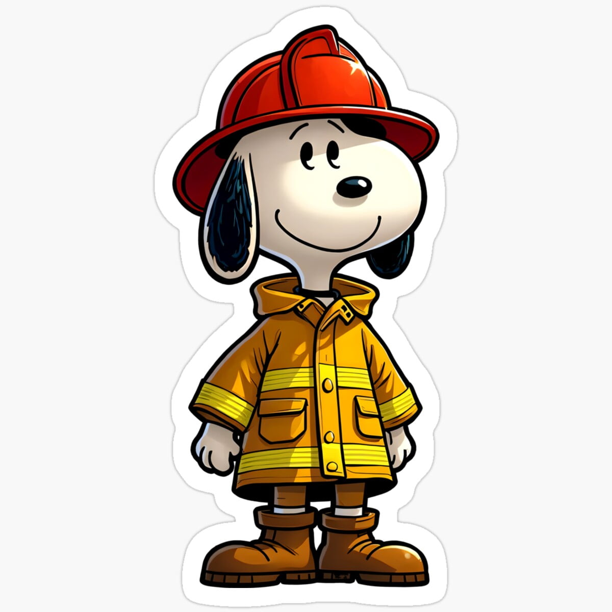 Kira Sticker - Firefighter Snoopy / Heroes Wear Helmets Sticker, Funny ...