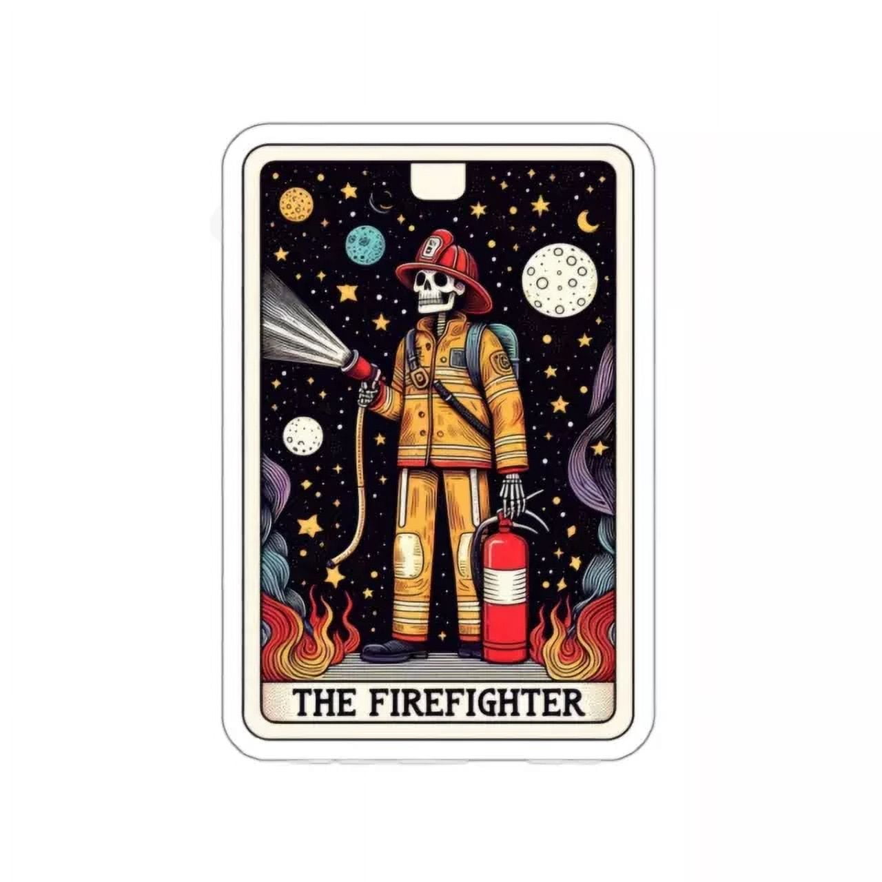 Kira Sticker With The Firefighter Tarot Card Skeleton Skull Artwork ...