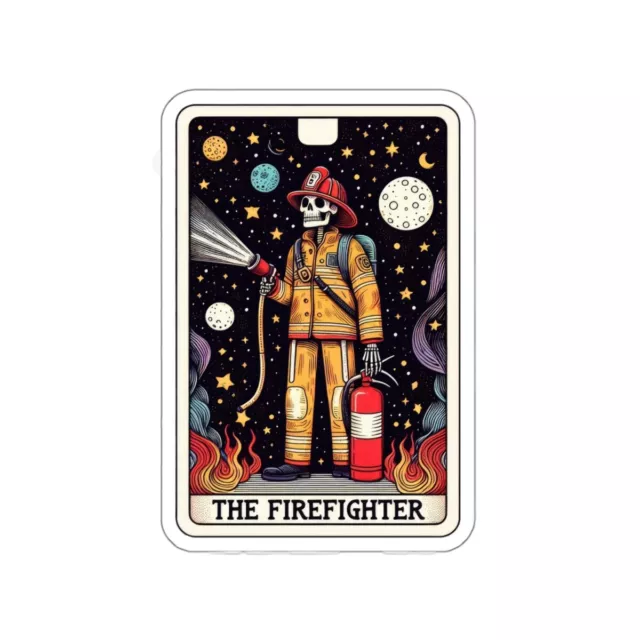 Kira Sticker With The Firefighter Tarot Card Skeleton Skull Artwork ...