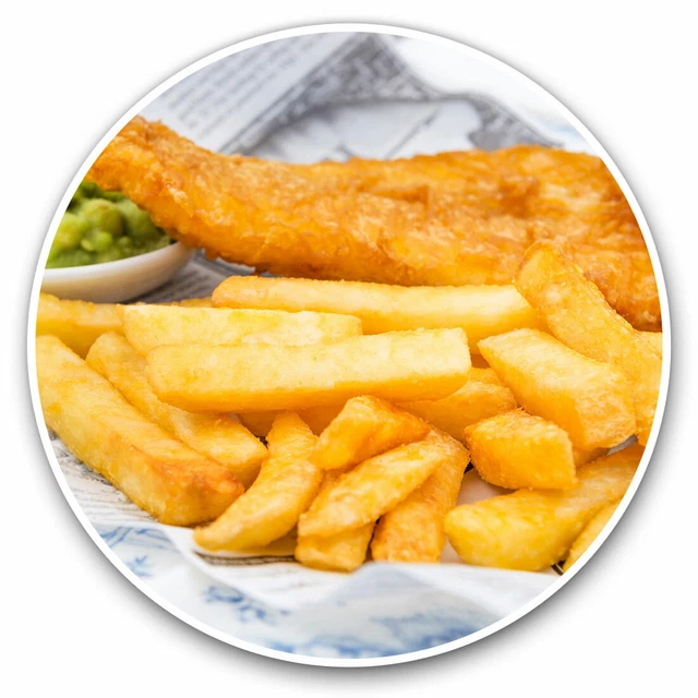 Kira Sticker With Fish & Chips Food British Seaside Cool Gift ...