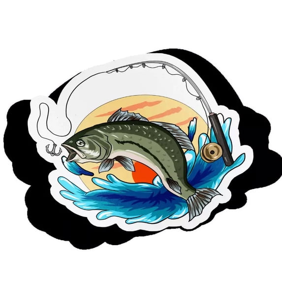 Kira Sticker - Fish Fishing Pole Boating For Tumblers, Laptops ...