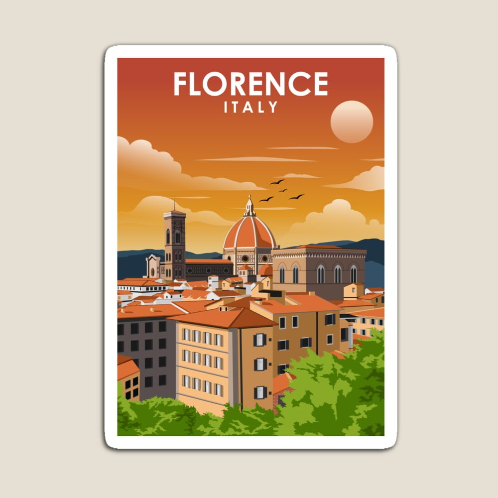 Kira Sticker With Florence Italy Tuscany Vintage Minimal Retro Travel ...