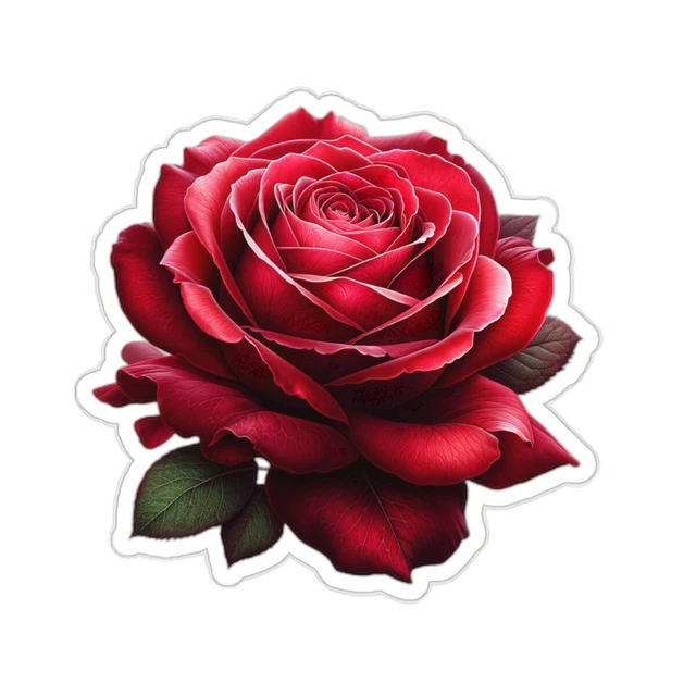 Kira Sticker With Flower Sticker Realistic Red Rose Blooming High ...