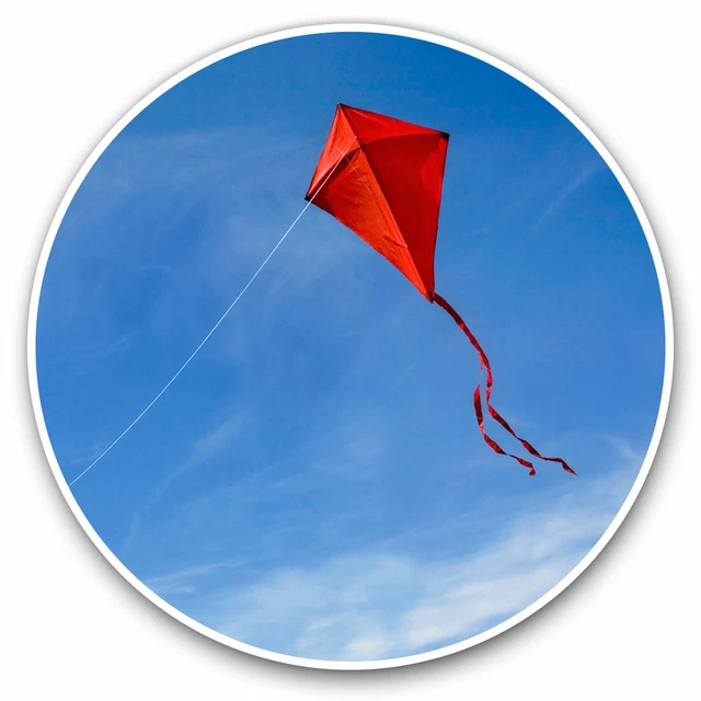 Kira Sticker With Flying Red Kite Blue Sky Summer Cool Gift Decorative ...