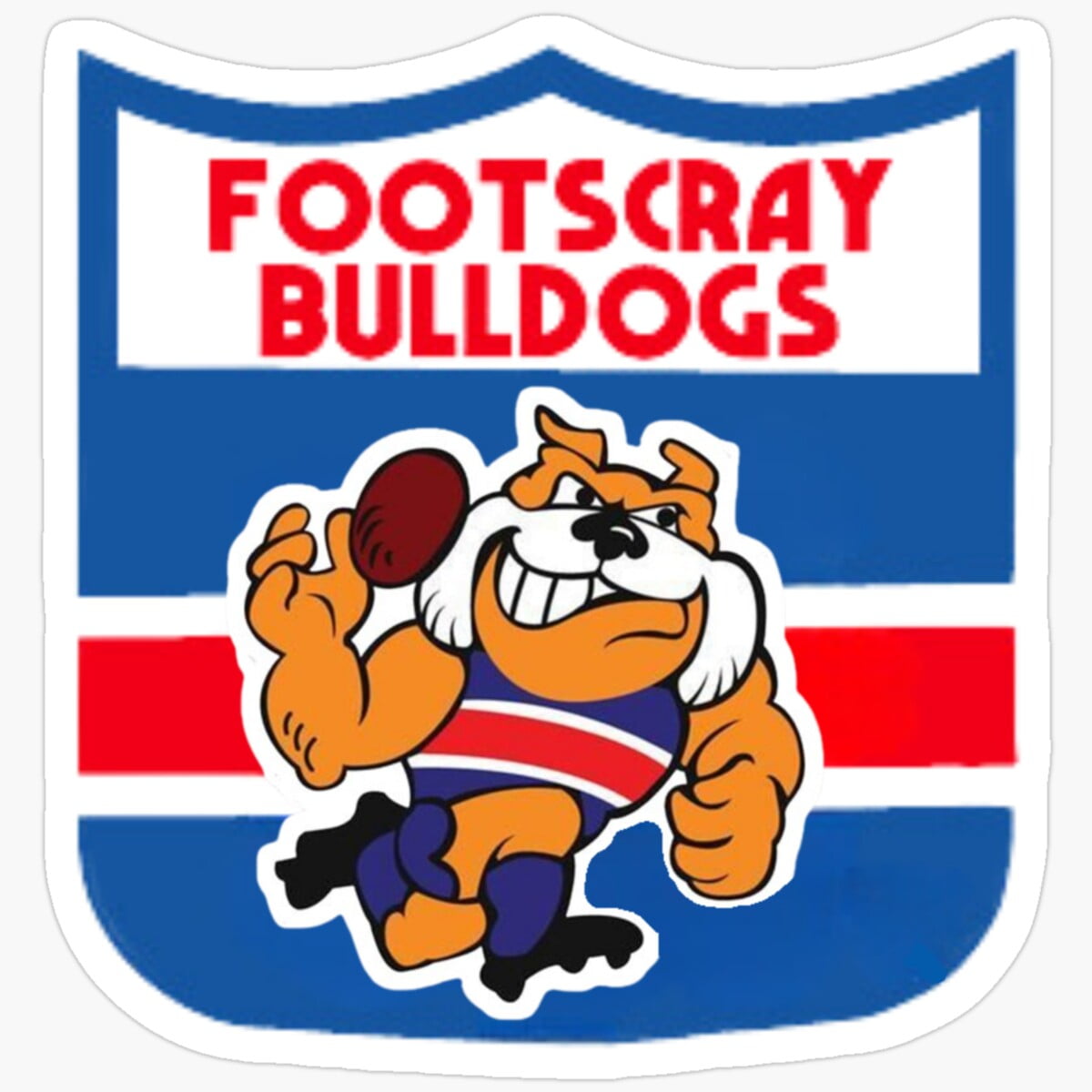 Kira Sticker - Footscray Bulldogs Retro Logo Sticker, Funny Waterproof ...