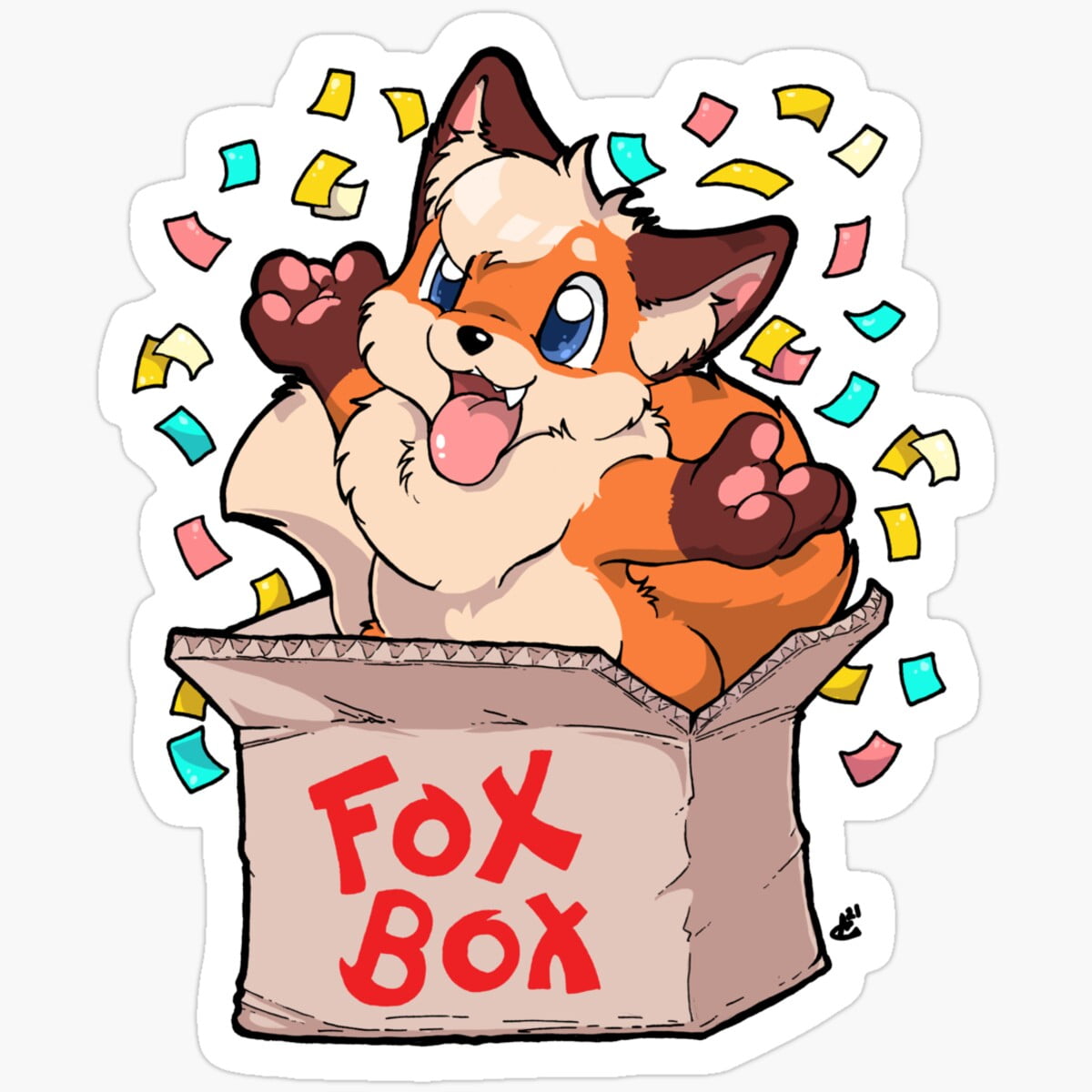 Kira Sticker - Fox Box Sticker, Funny Waterproof Decal For Pet Lovers ...
