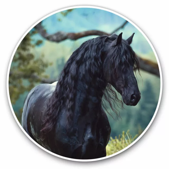 Kira Sticker With Friesian Stallion Black Horse Equine Cool Gift ...