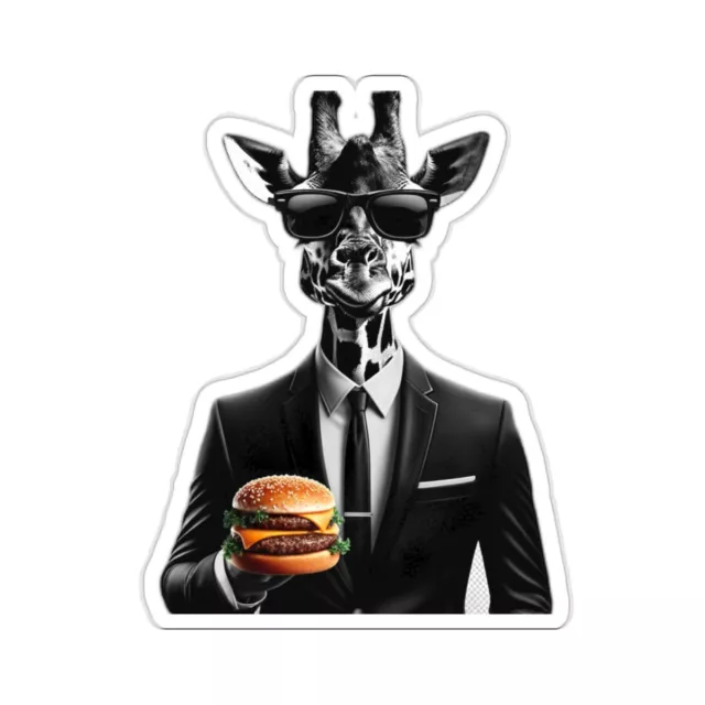 Kira Sticker With Fun Sticker Secret Agent Giraffe Holding A Hamburger ...
