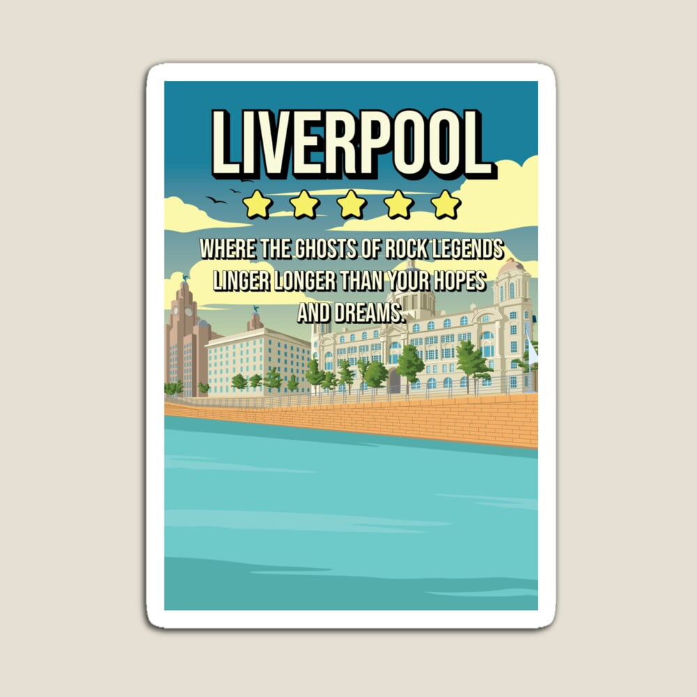 Kira Sticker With Funny 5 Star Liverpool River Skyline Uk Travel Poster ...
