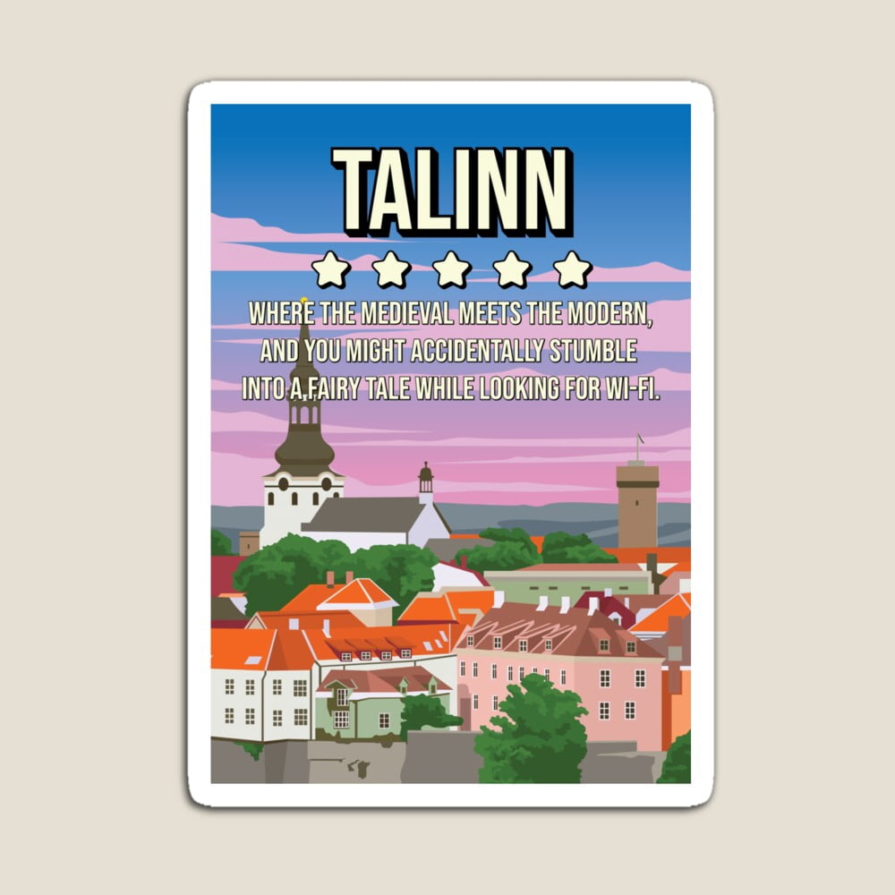 Kira Sticker With Funny 5 Star Talinn Review Travel Poster Decorative ...