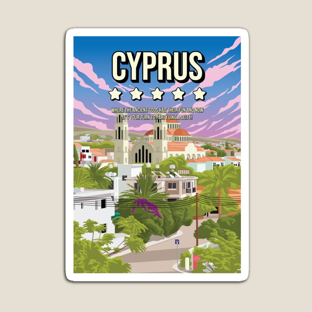 Kira Sticker With Funny Cyprus 5 Star Review Travel Poster Decorative ...