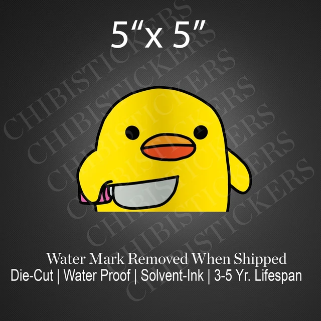 Kira Sticker With Funny Killer Duck With Knife Meme Vinyl Peeker ...