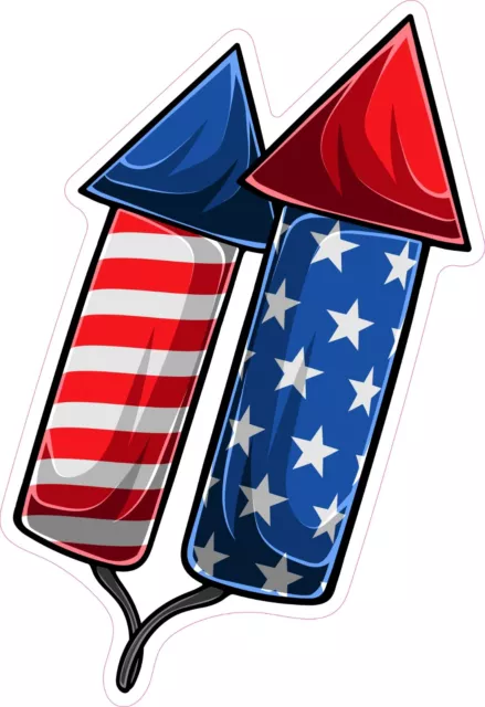 Kira Sticker With Fuse Twisted American Flag Printed Fireworks Window ...