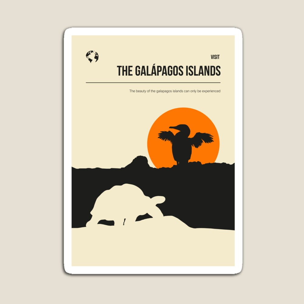 Kira Sticker With The Galã¡Pagos Islands Vintage Minimal Travel Poster ...