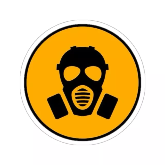 Kira Sticker With Gas Mask Bold Logo Warning Advisory Label Toxic ...