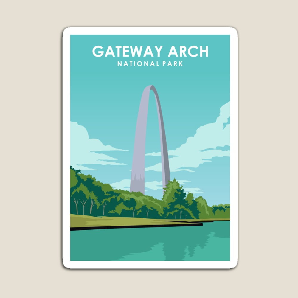 Kira Sticker With Gateway Arch National Park Travel Poster Decorative ...