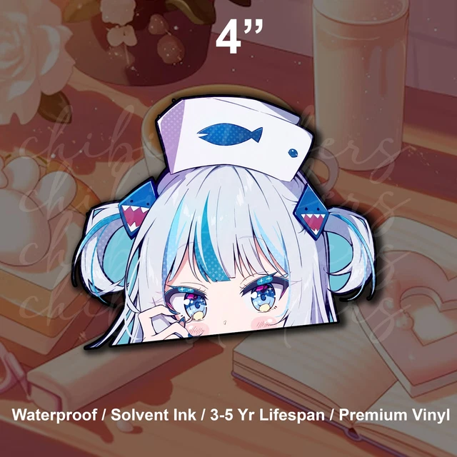 Kira Sticker With Gawr Gura Shark Nurse Vinyl Waterproof Decal Anime ...