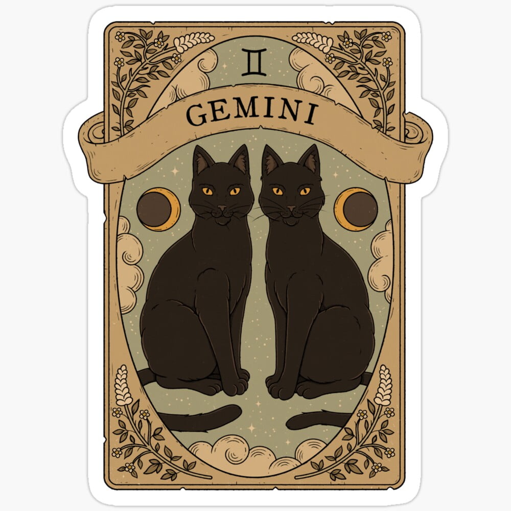 Kira Sticker - Gemini - Cats Astrology Perfect Sticker Gift For ...