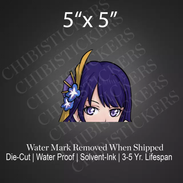 Kira Sticker With Genshin Impact Raiden Blue Hair Vinyl Waterproof ...