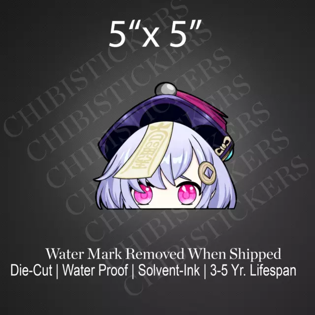 Kira Sticker With Genshin Qiqi Chibi Anime Vinyl Waterproof Decal ...