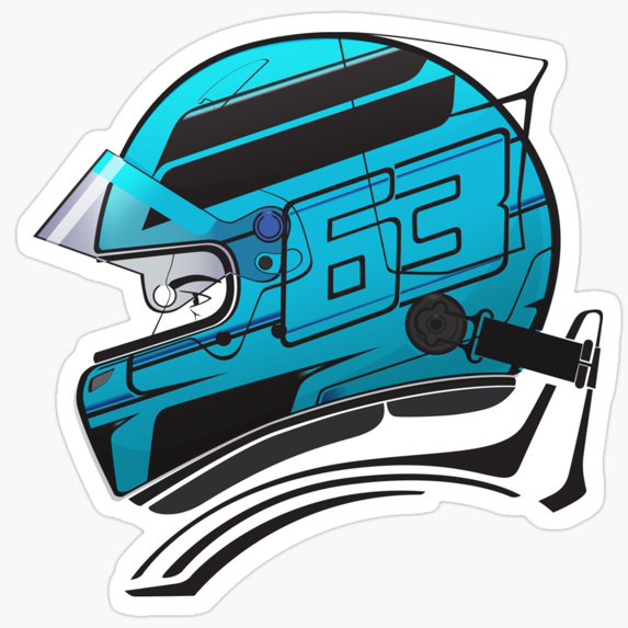 Kira Sticker - George Russell 2024 Helmet - Phone Stickers, Waterproof ...
