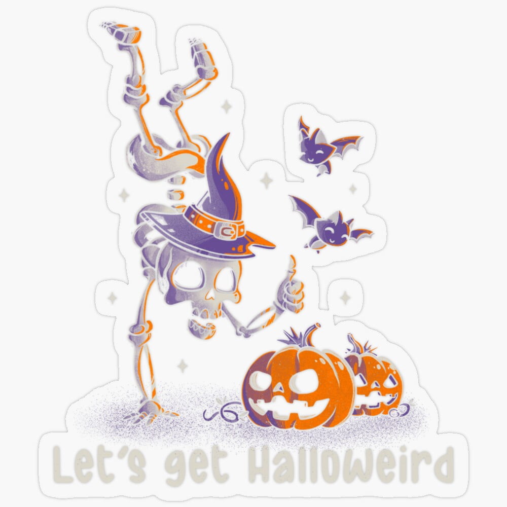 Kira Sticker With Let'S Get Halloweird Spooky Skull Gift For Halloween ...