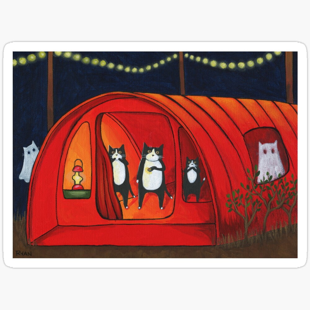 Kira Sticker - Ghost Hunting Campsite - Phone Stickers, Waterproof ...