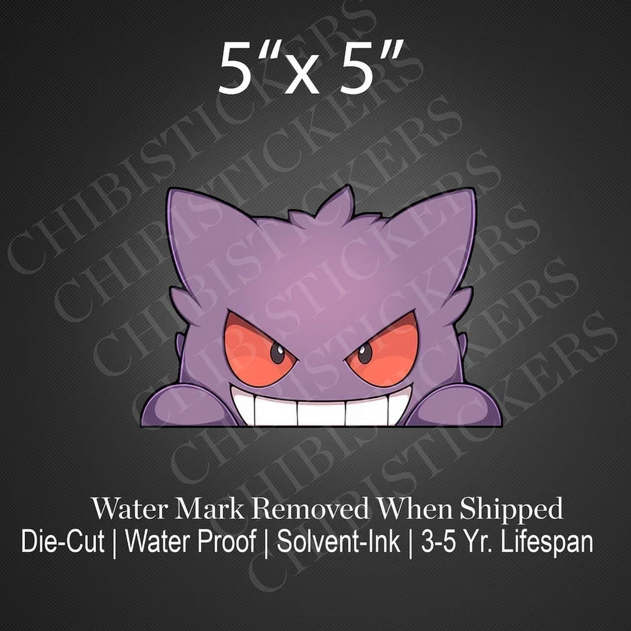 Kira Sticker With Ghost Pokemon Gengar Haunter Ghastly Peeker Vinyl ...