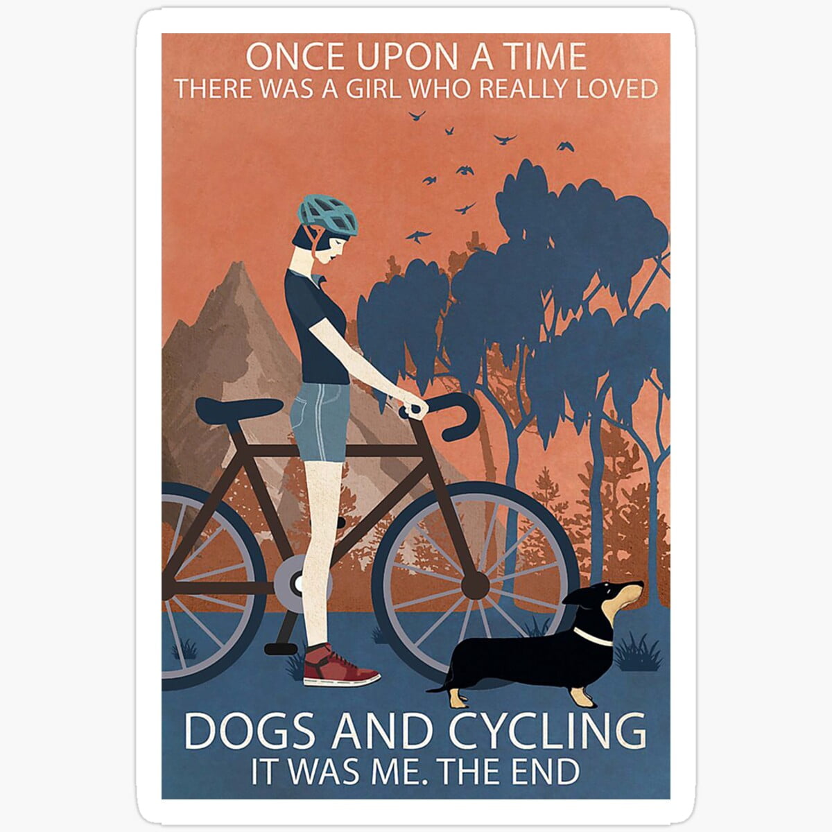 Kira Sticker - Girl Love Dachshund Dog And Cycling Sticker, Funny ...