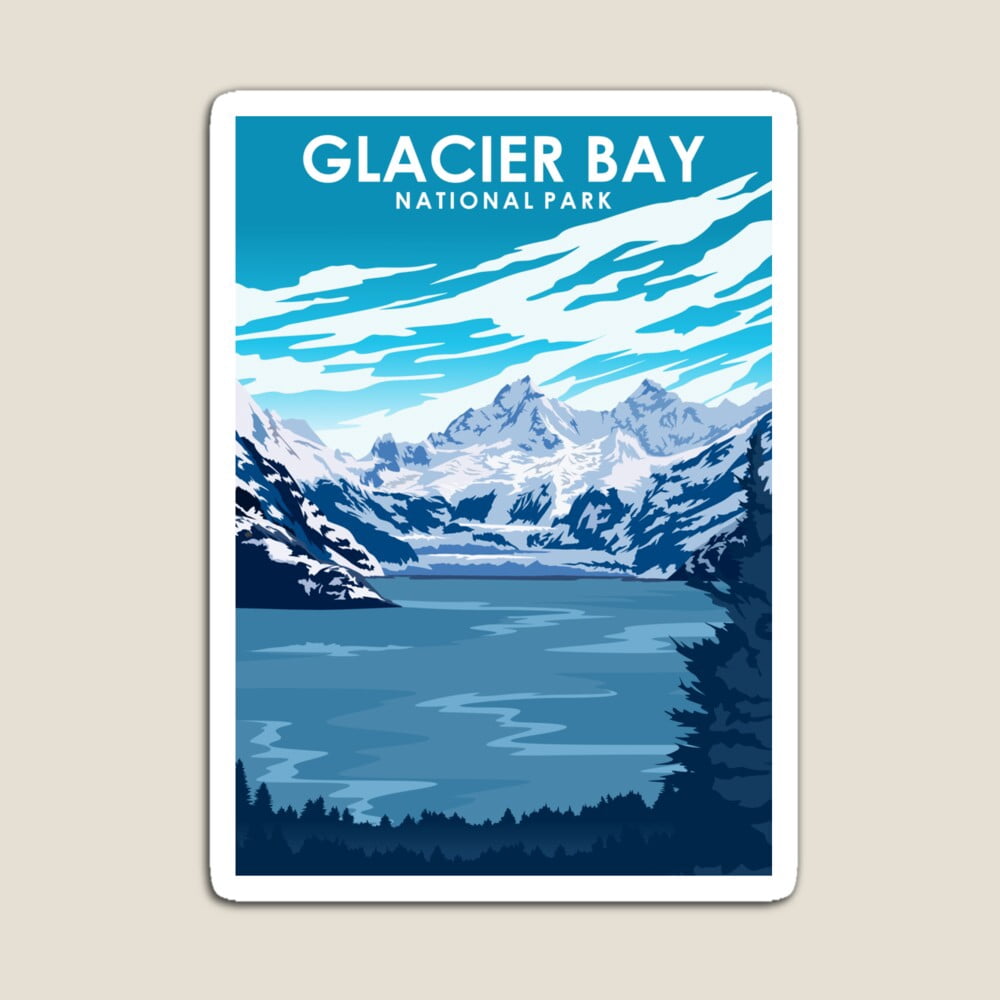 Kira Sticker With Glacier Bay National Park Travel Poster Decorative ...
