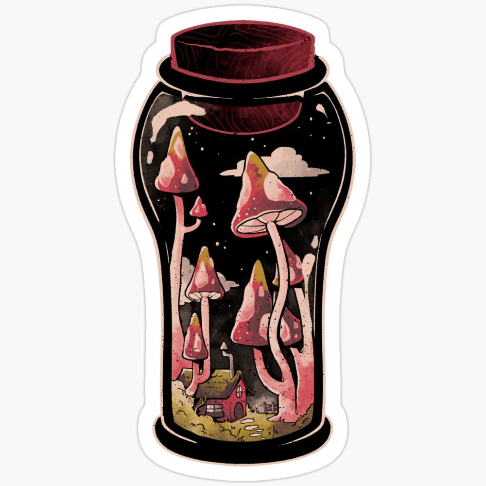 Kira Sticker With Gnome Jar - Cute Flowers Mushroom Gift Decorative ...