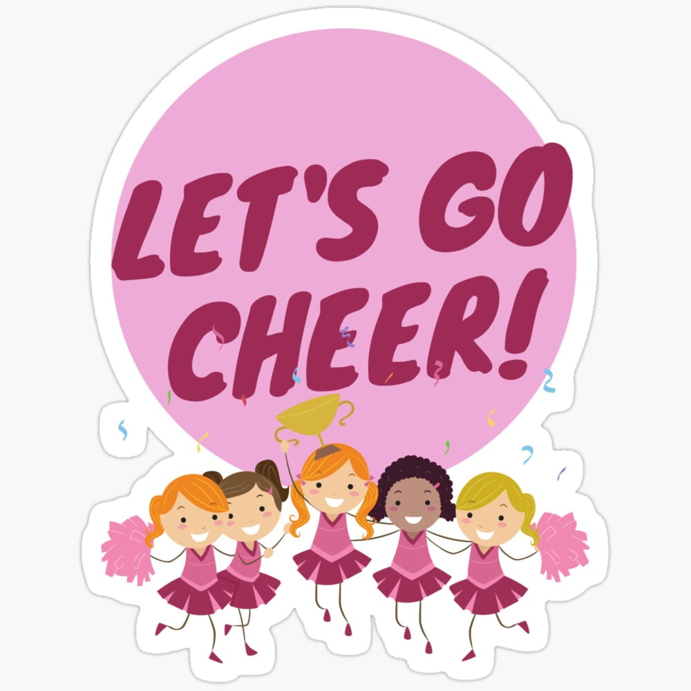 Kira Sticker With Let'S Go Cheer! - Kids Cheerleader Glossy Decorative ...