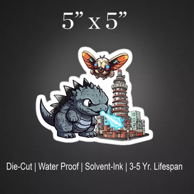 Kira Sticker With Godzilla Godzilla Chibi Vinyl Godzilla Tower Car ...