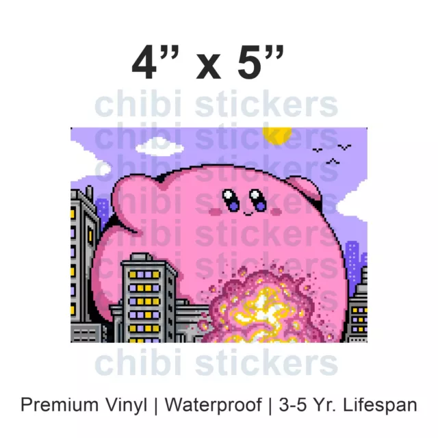 Kira Sticker With Godzilla Kirby Kawaii Car Bumper Chibi Vinyl Anime ...