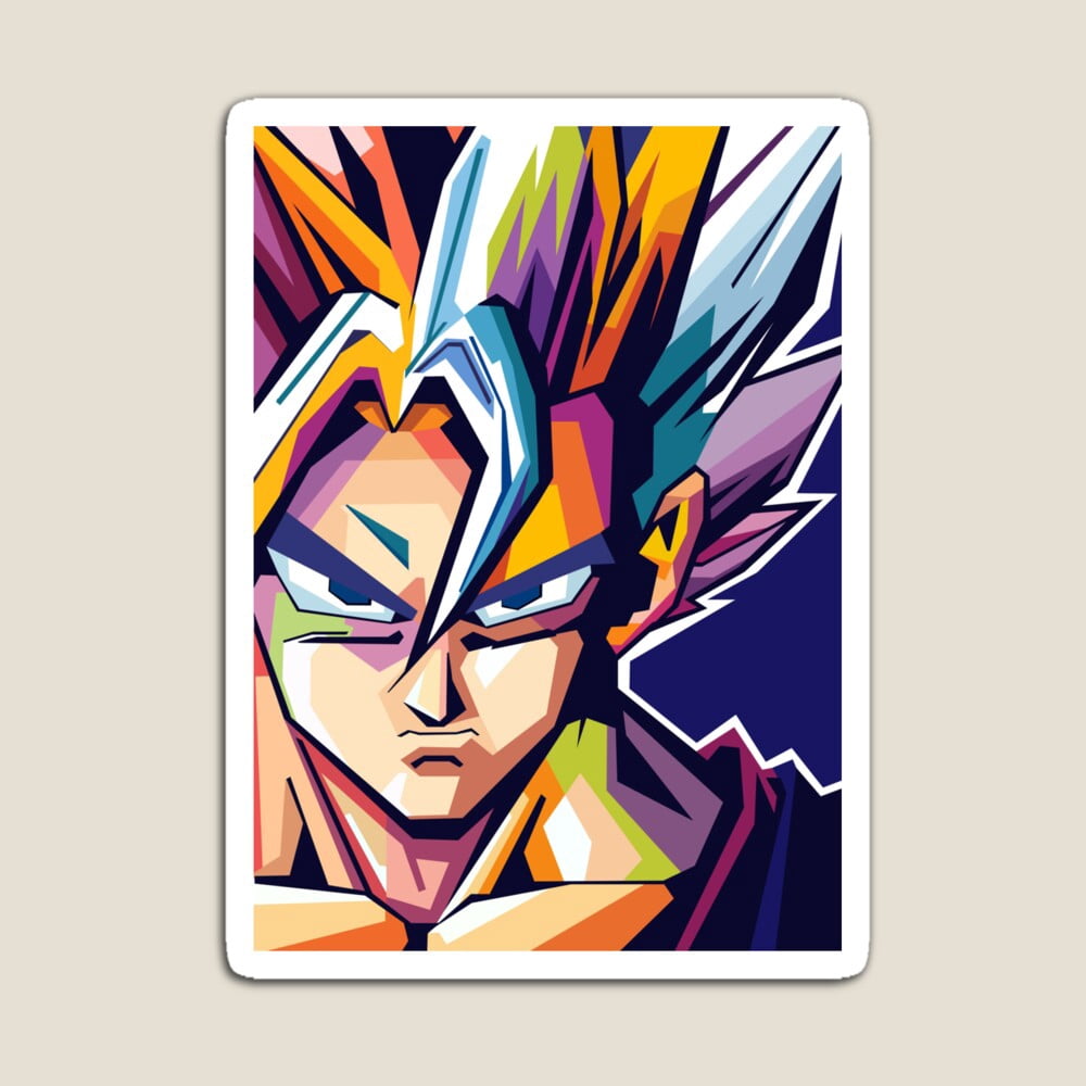 Kira Sticker With Goku Super Sayan Colored Geometrical Portrait ...