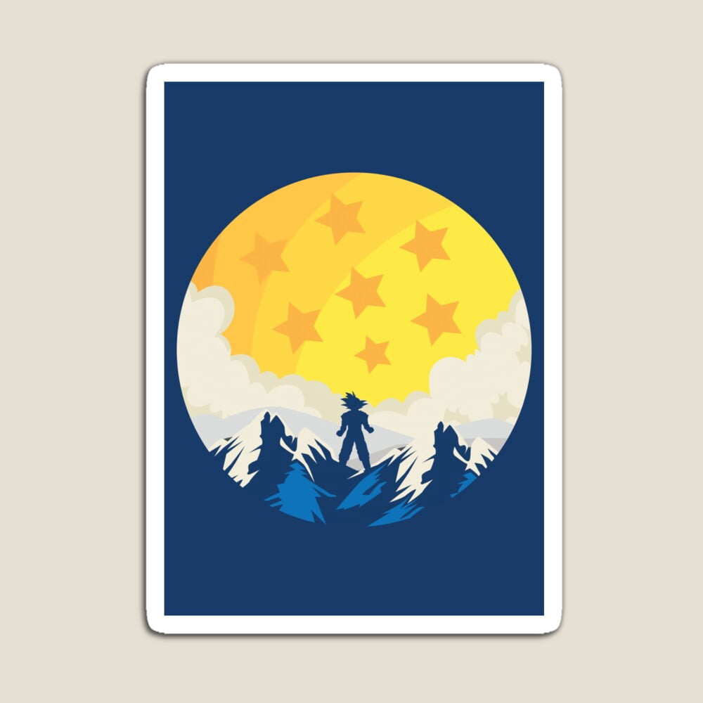 Kira Sticker With Goku - Surreal Dragon Balls Sunset And Mountains ...